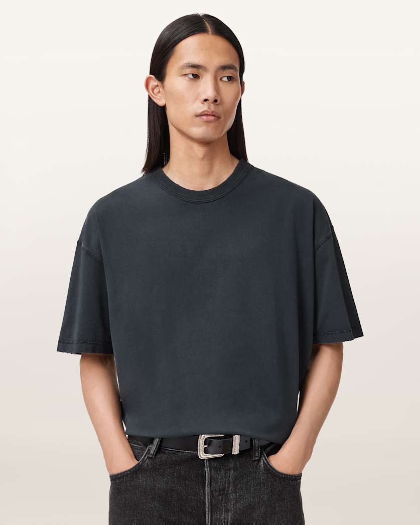 Cole Short Sleeve Oversized T-Shirt Washed Black | ALLSAINTS US